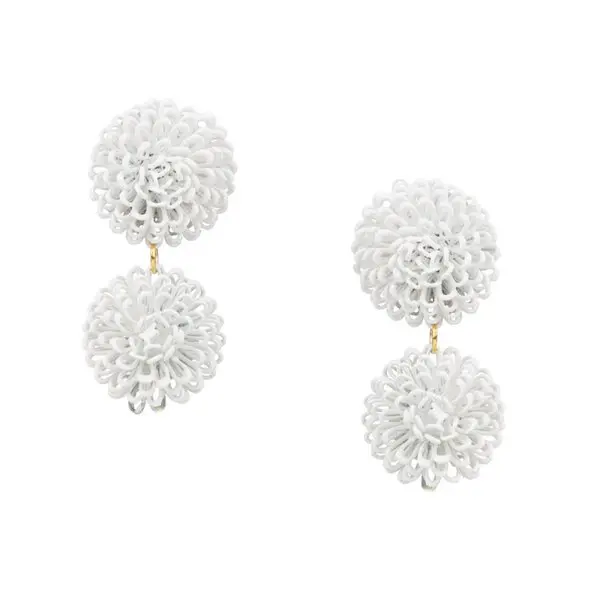 Pat’s Jewelry Double Pompom - White