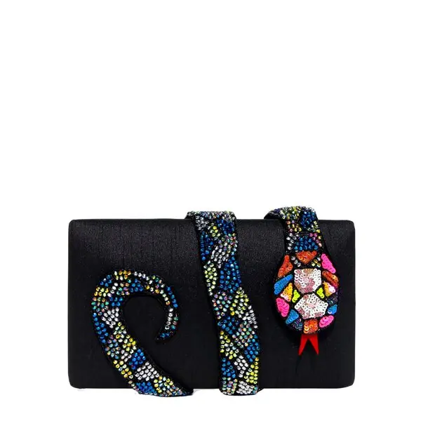 SIMITRI Rainbow Kaa Clutch - Black