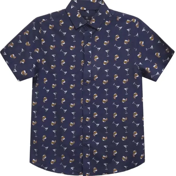 VUSTRA Neutrals / On The Rocks Button-down Linen Shirt Navy - Blue