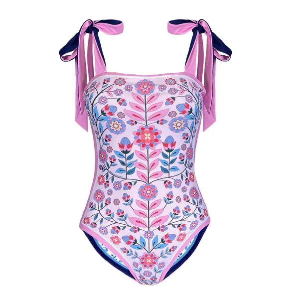 JESSIE ZHAO NEW YORK Garden Reversible One Piece Swimsuit - Pink