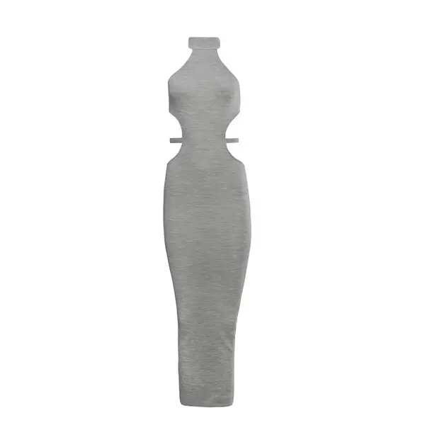 VESTIAIRE D'UN OISEAU LIBRE Jersey Cut Out Dress - Grey