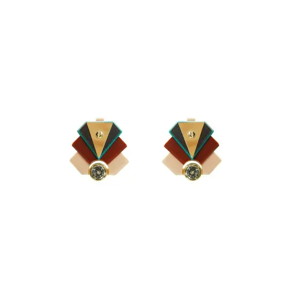GISSA BICALHO Acrylic Handmade Earring P Empire Cinnamon - Yellow