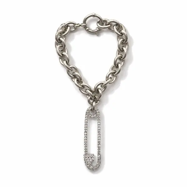 JAGGED HALO JEWELRY Safety Pin Bracelet - Silver