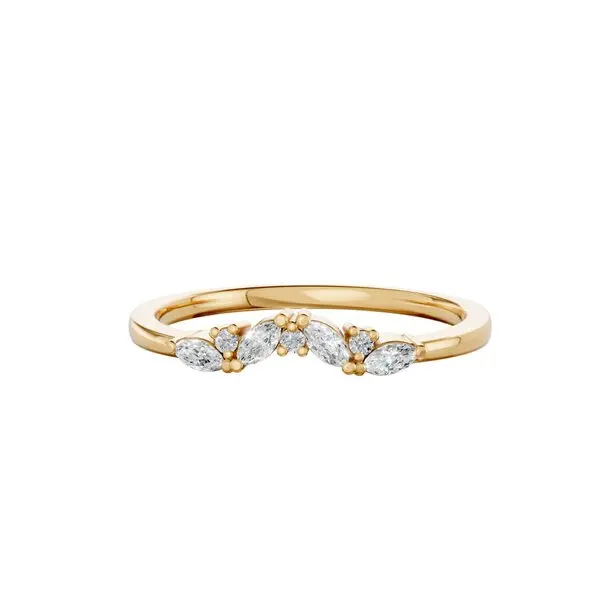 AYA FINE JEWELRY Marquise & Round Lab Diamond Cluster Ring In 14kt Gold - Yellow