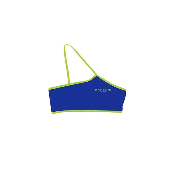 KAPTURE Dayglow One Shoulder Recycled Bikini Top - Blue
