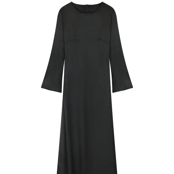 RAVE ON TREND Slip Long Sleeve Dress - Black
