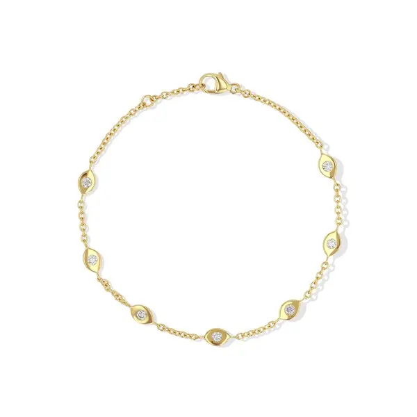 JEWELBIRD Diamond Eye Chain Bracelet - Gold