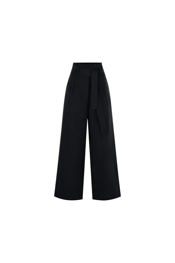 EXQUISE Regular Timeless Structured Lauren Trousers - Black