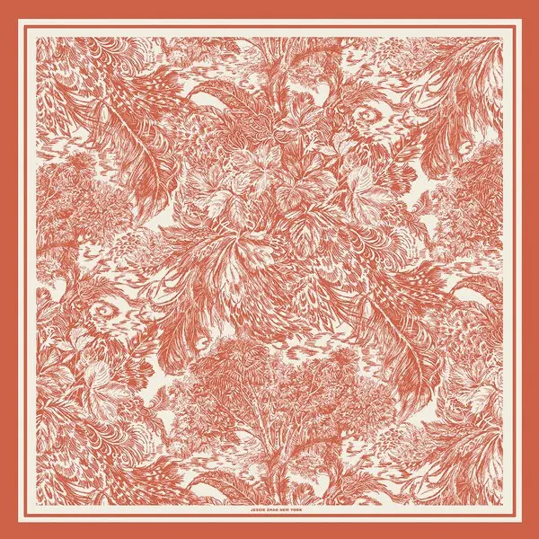 JESSIE ZHAO NEW YORK Terracotta Dream Double Sided Silk Scarf - Red