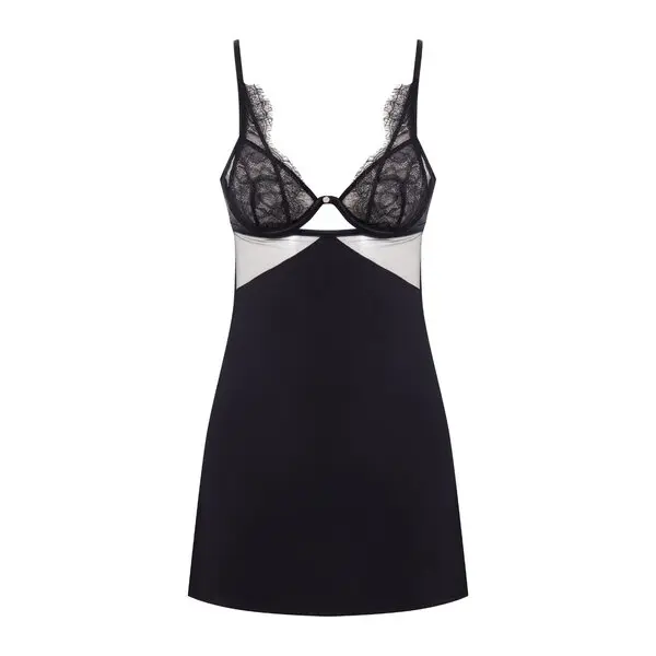 HOUSE OF SILK Bowie Underwire Babydoll - Black