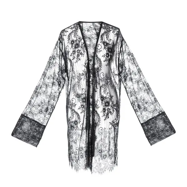 LIA ARAM Blazer With Lace Finishes - Black