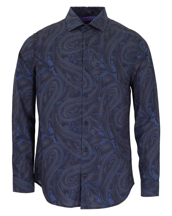 LORDS OF HARLECH Norman Paisley Badalona Shirt Smoke - Grey