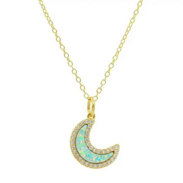 KAMARIA Opal Moon Necklace - Green
