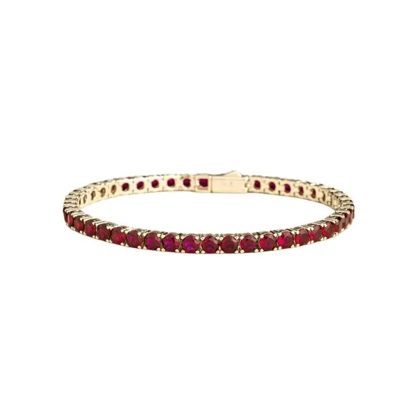 JUVETTI  White / Red Ciclo White Gold Tennis Bracelet Set With Ruby - White/red