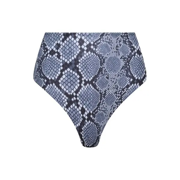 PLAYALUXE Grey / Black Palermo High Waist Bikini Bottom Snake - Grey/black