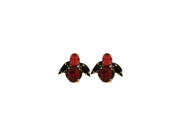 VICKISARGE The Spooky Bee Earrings In Gold Clip - Orange
