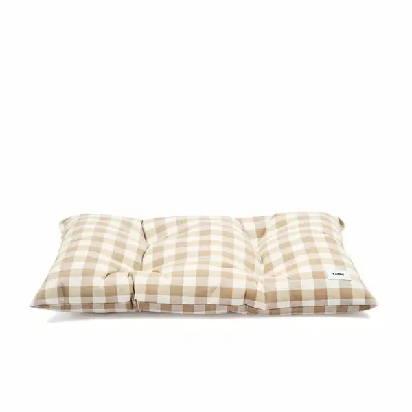CAFIDE Neutrals Vichy Dog Cushion Bed, Bela - Beige