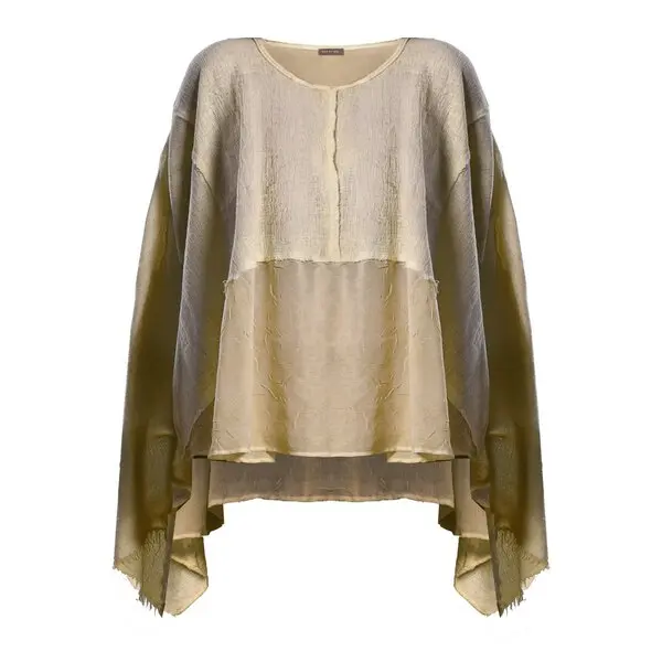 ZHENABIA Leila Top Boho Poncho Blouse Vintage Lemon - Yellow