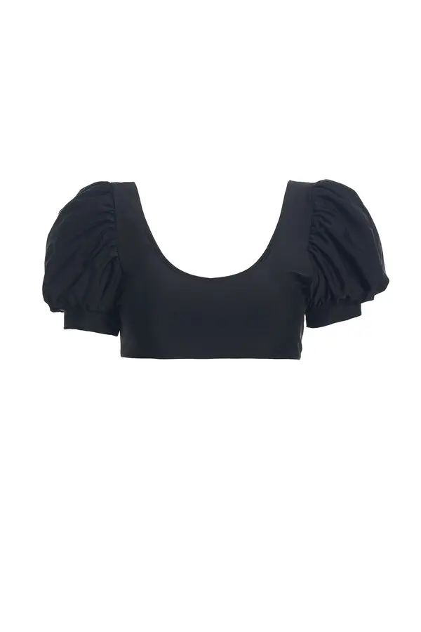 PAOLA AMADOR Puffy Bikini Top - Black