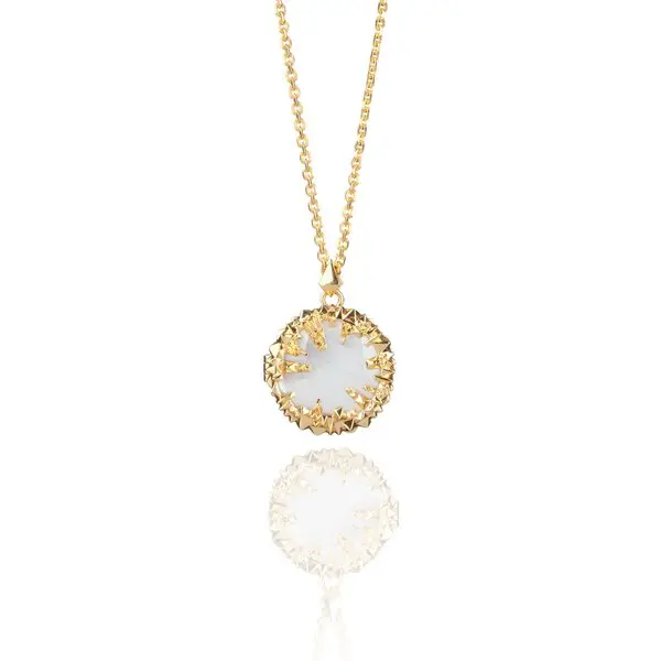 KASUN LONDON Ivory Pearl Locket - Gold