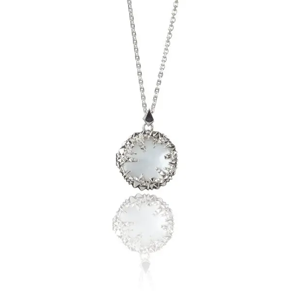 KASUN LONDON Ivory Pearl Locket - Silver