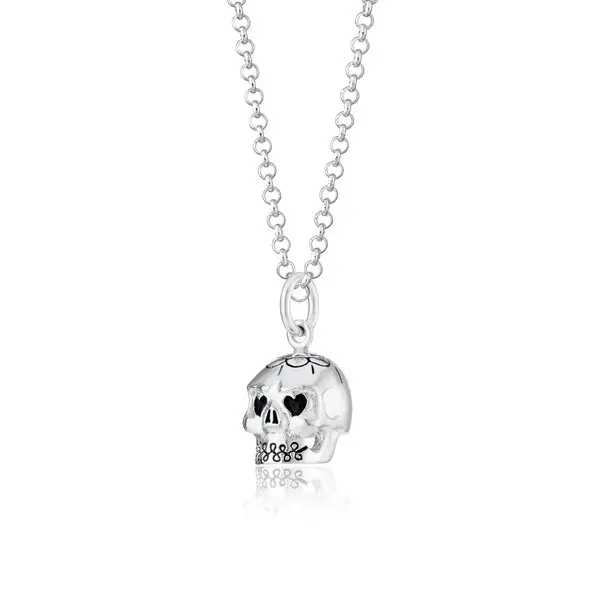 SCREAM PRETTY Skull Charm Necklace - Silver