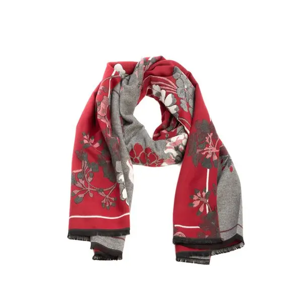 Saachi Floral Reversible Scarf - Grey