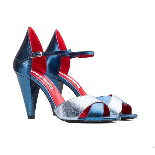 ROSAMUND MUIR LONDON Aurora Metallics Heels - Blue