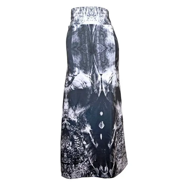 BABS BOUTIQUE NYC Black / White / Grey Bodycon Stretch Skirt Nature - Black/white/grey