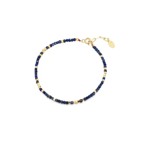 ATELIER PETITES PIERRES Inca Lapis Lazuli Ankle Bracelet - Gold