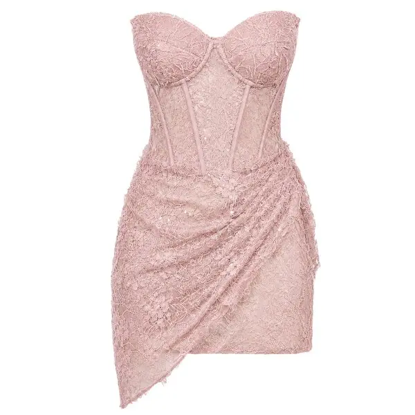 ANGELIKA JOZEFCZYK Mini Lace Dress Catrice Dusty - Pink