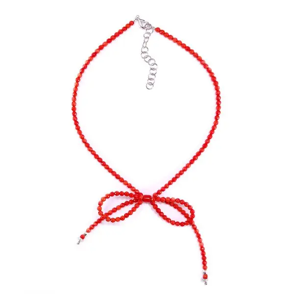 MINERALGEMS ✩ STUDIO Coral Bow Necklace - Red