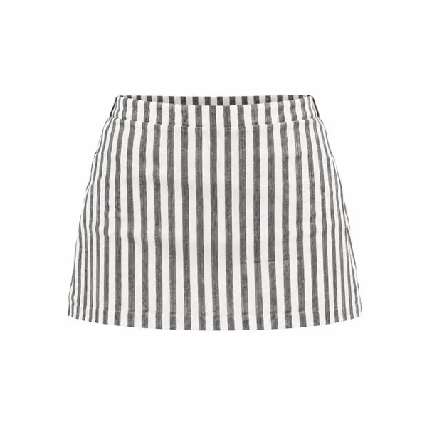 MANUELA CABRALES Heliconia Block Print Mini Skort - Grey