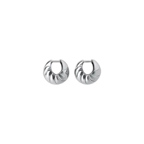 GUTTA DESIGN Bombé Earring Rhodium Plated - Silver