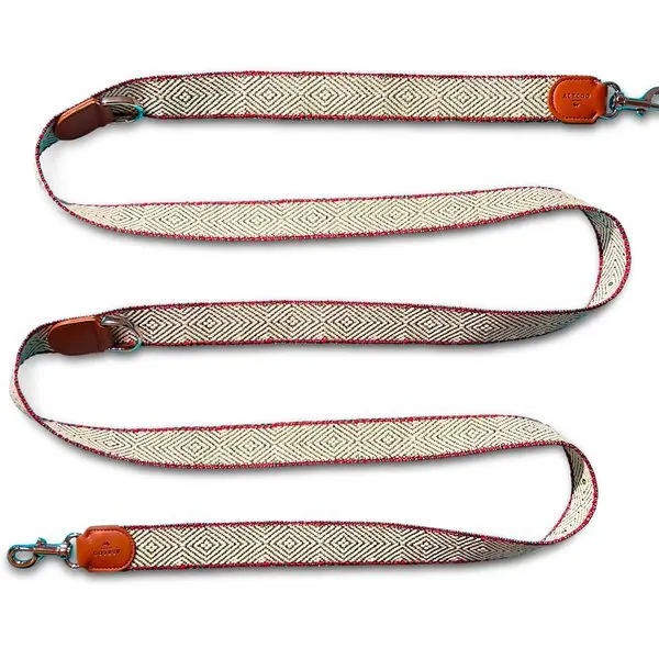 ALECOO White / Red / Green Ethno Dog Leash Aponi Green Adjustable - White/red/green