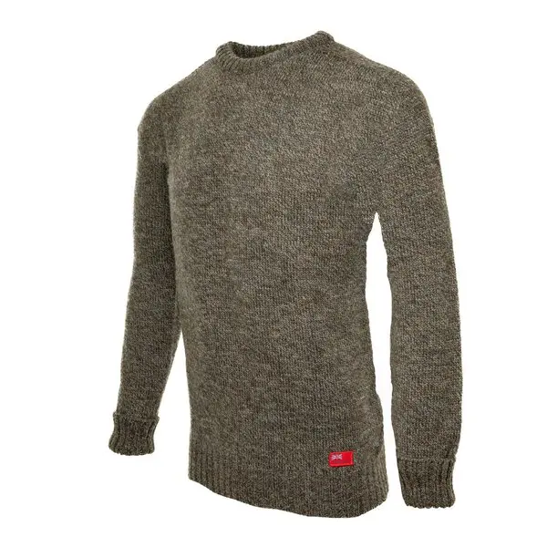 ARTHUR BEALE Brown / Grey Oiled Wool Pelmo® Jumper Derby Tweed - Brown/grey