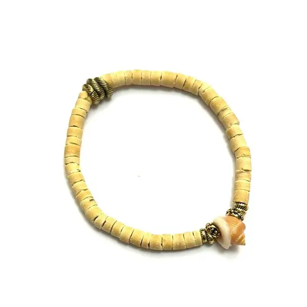 ADRIANA PAPPAS DESIGNS Mini Shell Stretch Bracelet - Brown