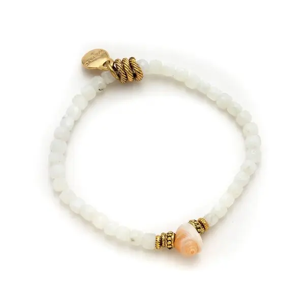 ADRIANA PAPPAS DESIGNS Mini Shell Stretch Bracelet - White