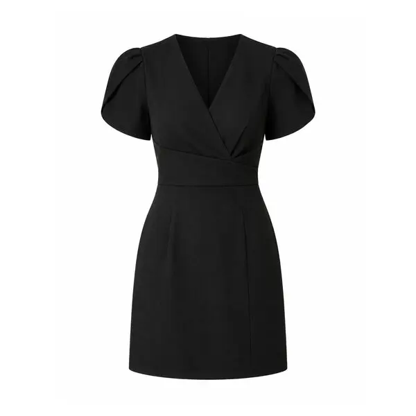 GIRL IN MIND Bridget Twist Font Split Arm Mini Dress - Black