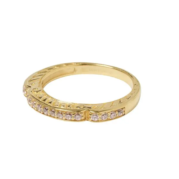 YAA YAA LONDON Jeweled Stacking Gold Ring Zircon - Pink