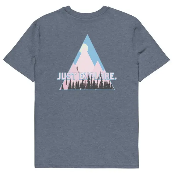 ANCHOR & CREW Heather Just Explore. Seeker Organic Cotton T-shirt - Blue