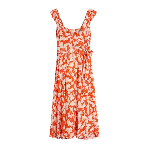 NIZA Zia Printed Midi Dress With Bow Detail