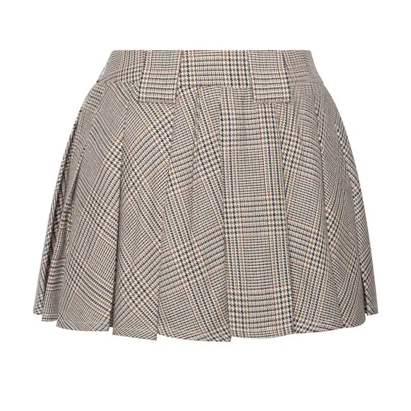 MISS CIRCLE NEW YORK Oaklyn Plaid Pleated Mini Skort - Blue/brown