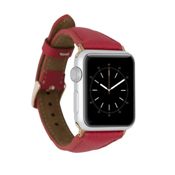 LEATHERE Classic Leather Apple Watch Band Dallas - Red