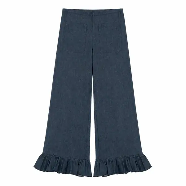 Carmen Says Wide-leg Jeans With Ruffle Hem