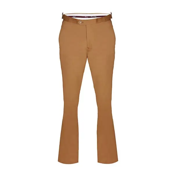 DAVID WEJ Paco Loose Fit Chinos Trouser With Side Adjusters - Brown