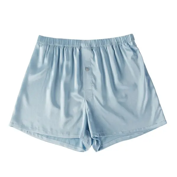 SOFT STROKES SILK Cornflower Pure Mulberry Silk Boxers - Blue