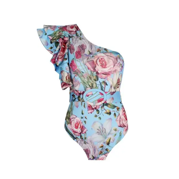 NUR KARAATA Begonia Blu Swimsuit - Blue