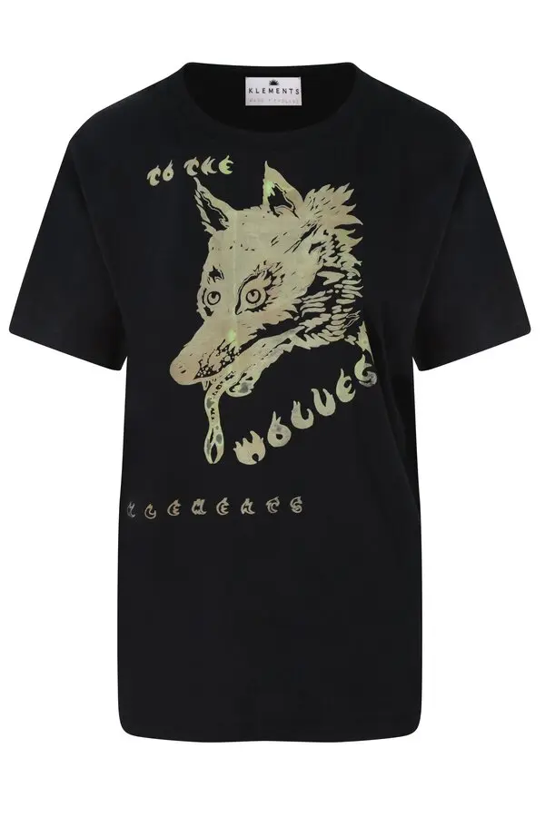 KLEMENTS Wolf Printed T Shirt - Green/white