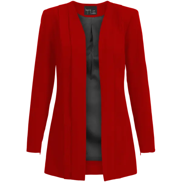 Layo G Pleated Stretch Blazer — Crimson - Red